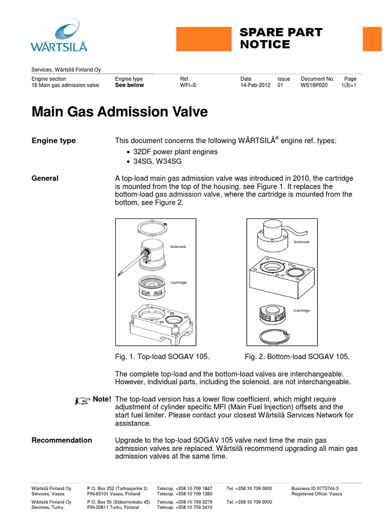 Main Gas Valve - Wfi - ws16p020 - 01gb | PDF