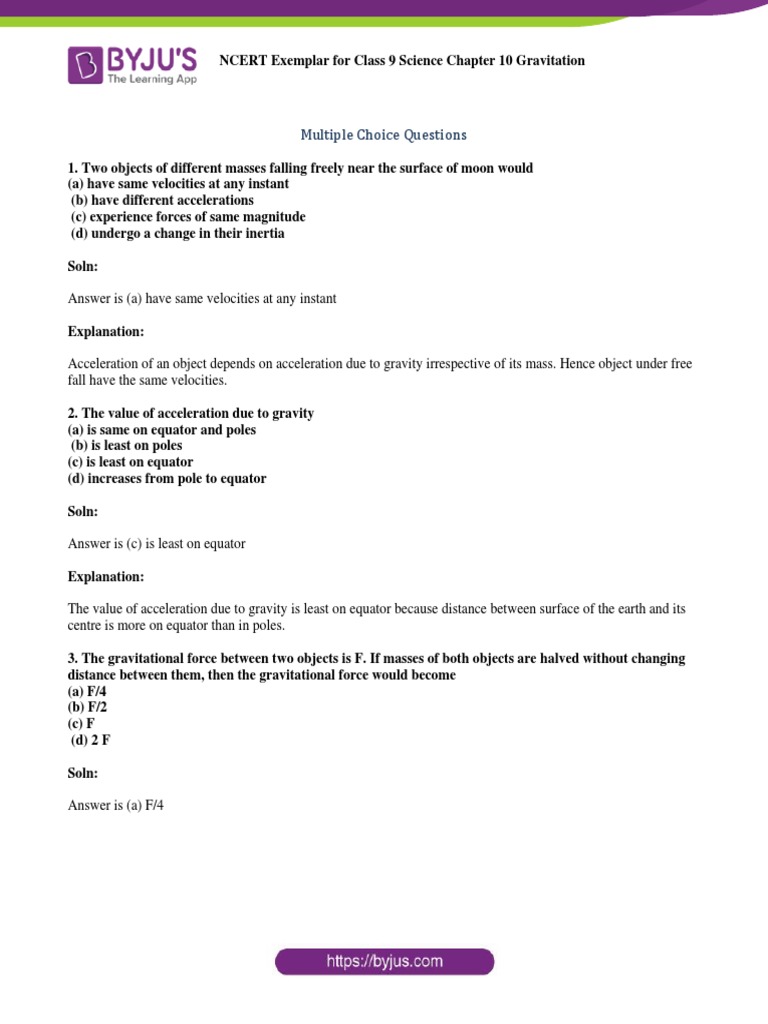 NCERT Exemplar Solution Class 9 Chapter 10 PDF | PDF