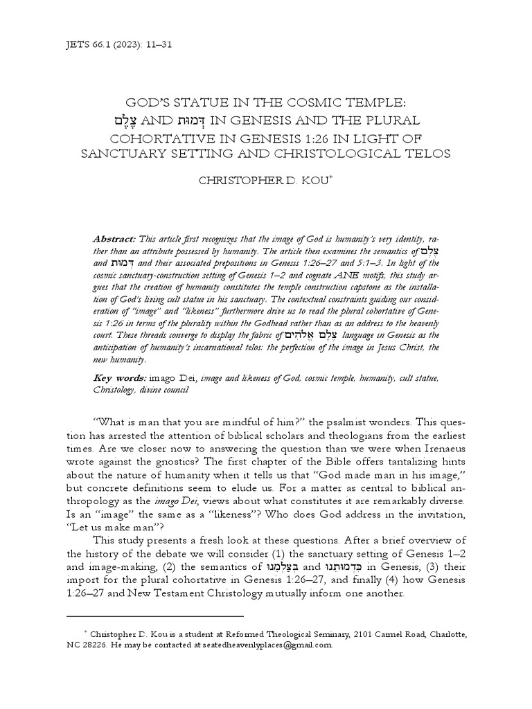 God S Statue in The Cosmic Temple | PDF | Image Of God | Genesis ...