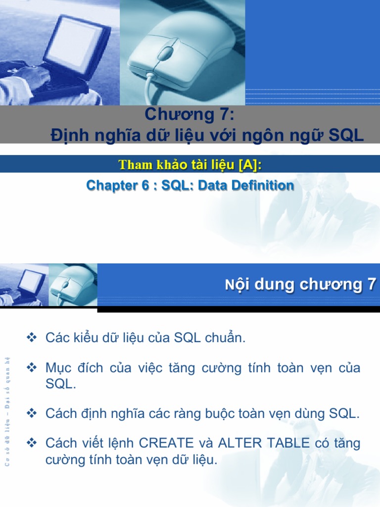 ChÆ°Æ¡ng 7 NgÃ N Ngá SQL Cho Viá C Ä Á NH Nghä©a Dá Liá U PDF | PDF