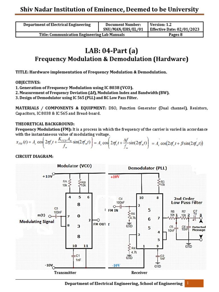 Exp 4 - Frequency Modulation and Demodulation PDF | PDF