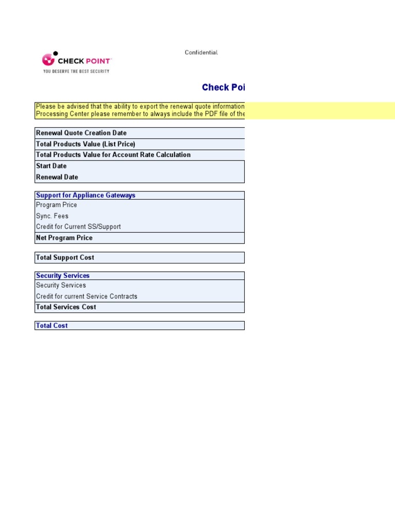 CheckPointSupportQuote List Price | PDF | Business