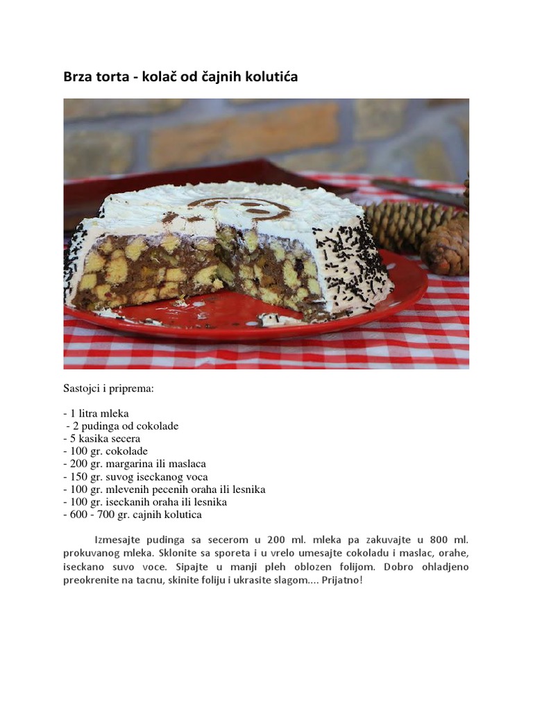 Brza Torta Od Cajnih Kolutica PDF | PDF