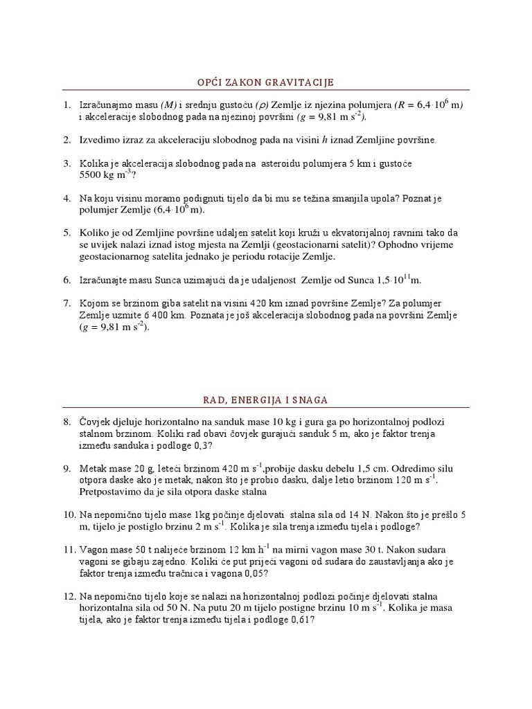 Zadaci Za Vjezbu 1og Treci Ispit PDF | PDF