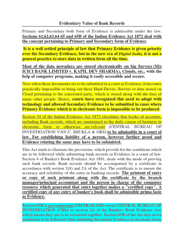 Bank Records as Evidence in Court | PDF | Admissible Evidence | Banks