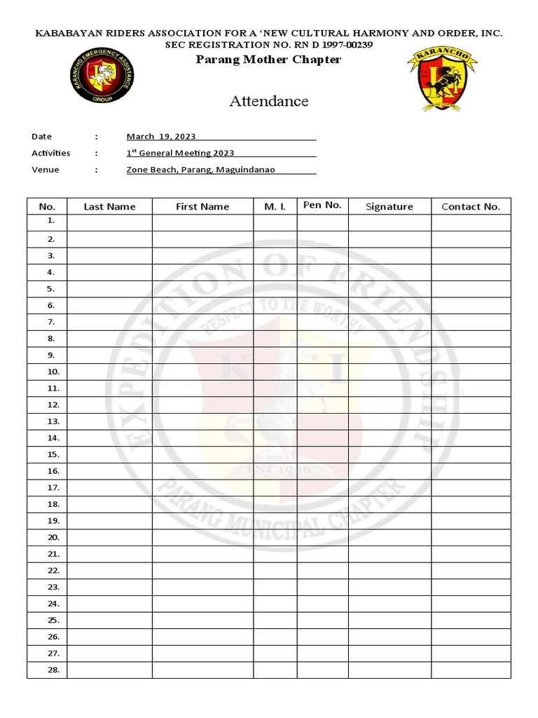 attendance karancho 2023.docx | PDF