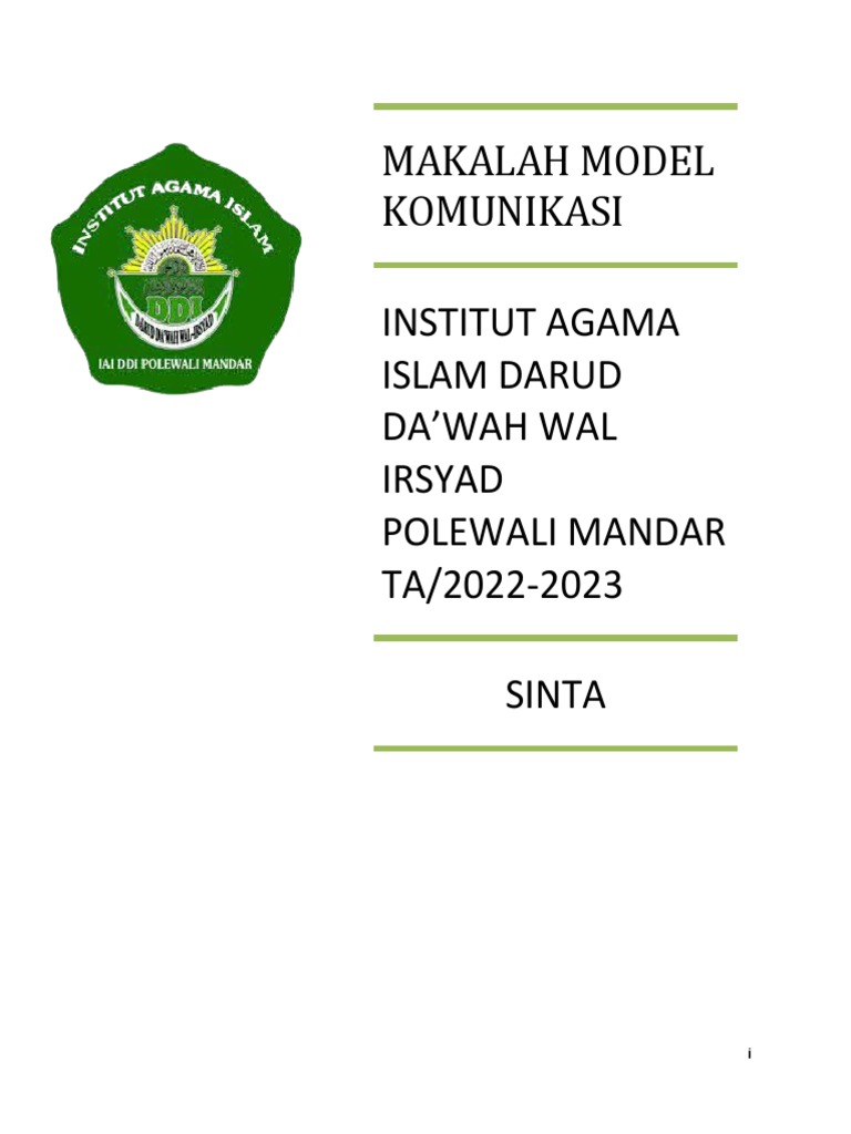 Makalah Model Komunikasi Sinta | PDF