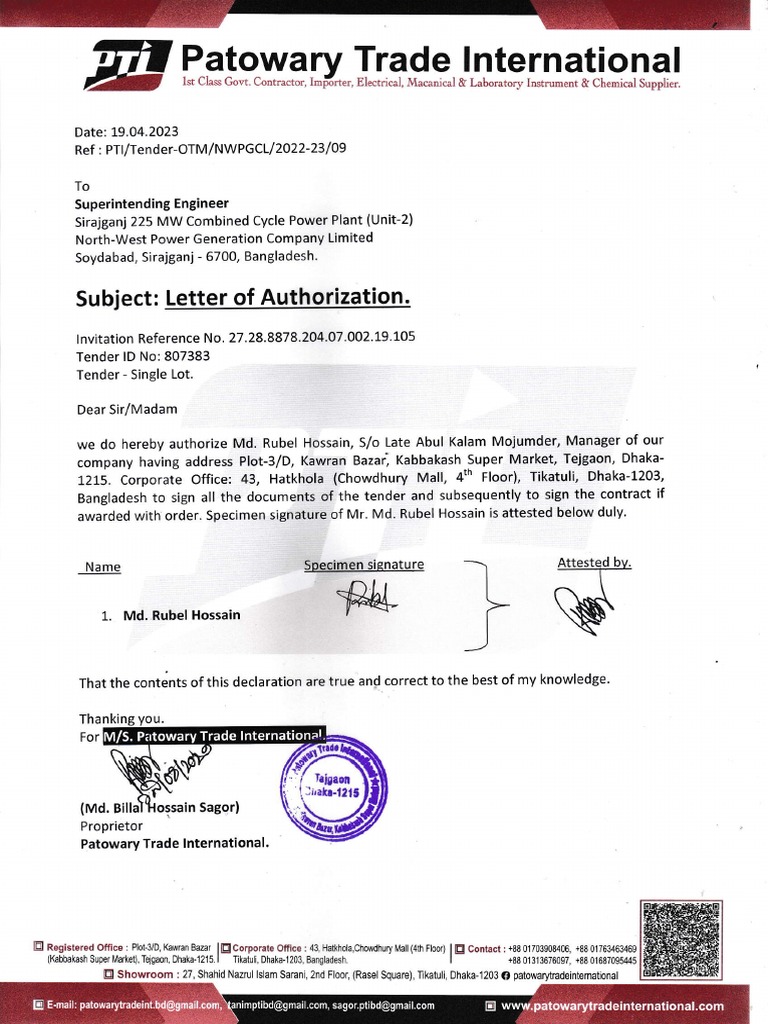 Authorization Letter ID No-807383.pdf | PDF