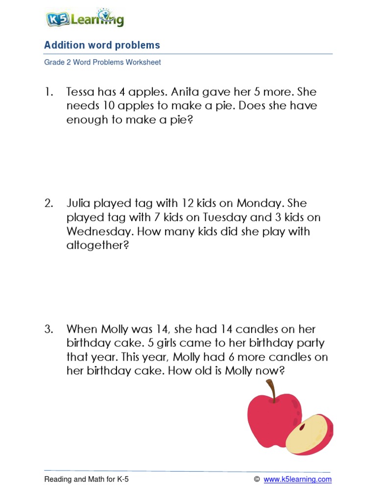 Grade 2 Addition Word Problems D PDF | PDF