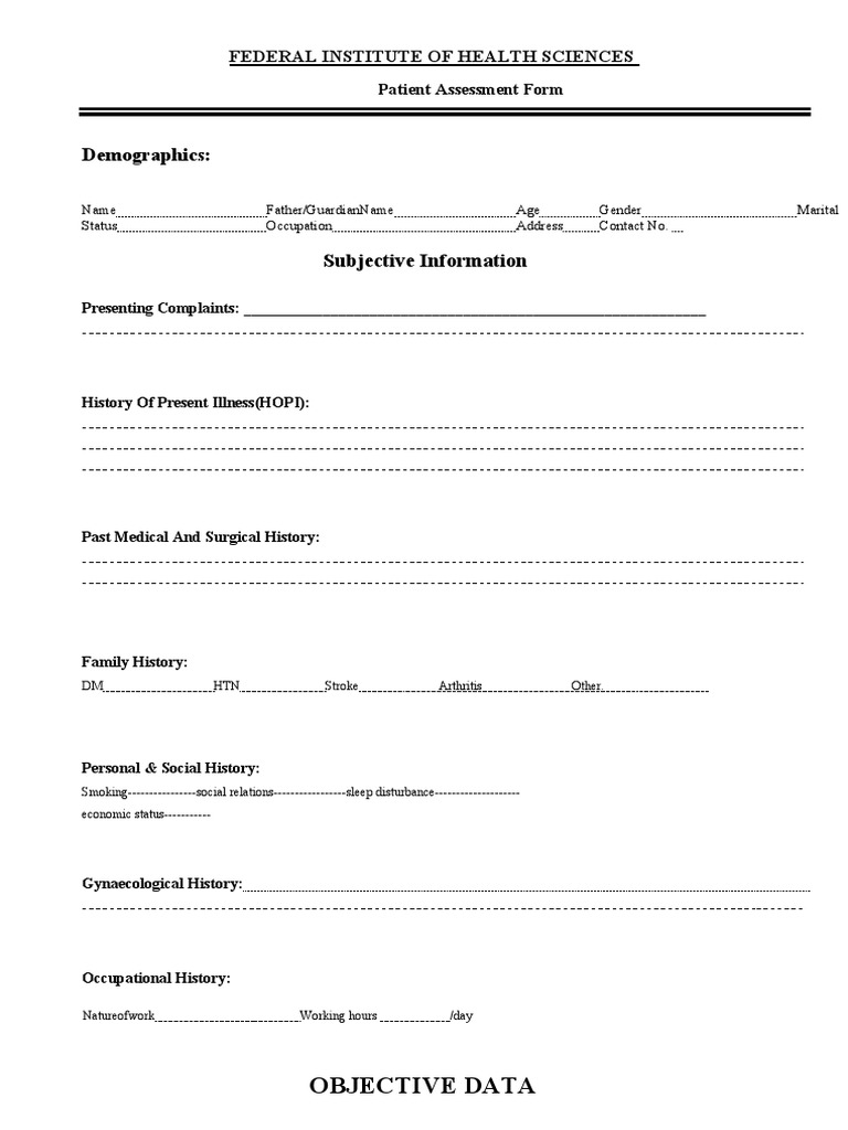 Patient Assessment Form2 | PDF