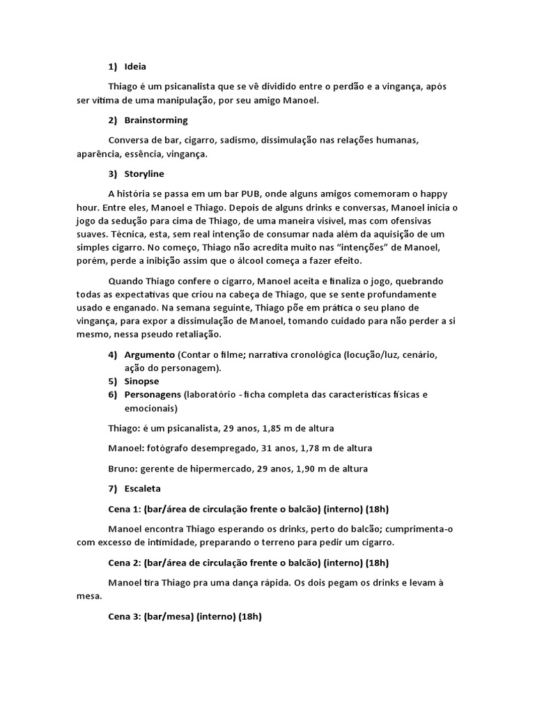 Roteiro de Curta Metragem | PDF