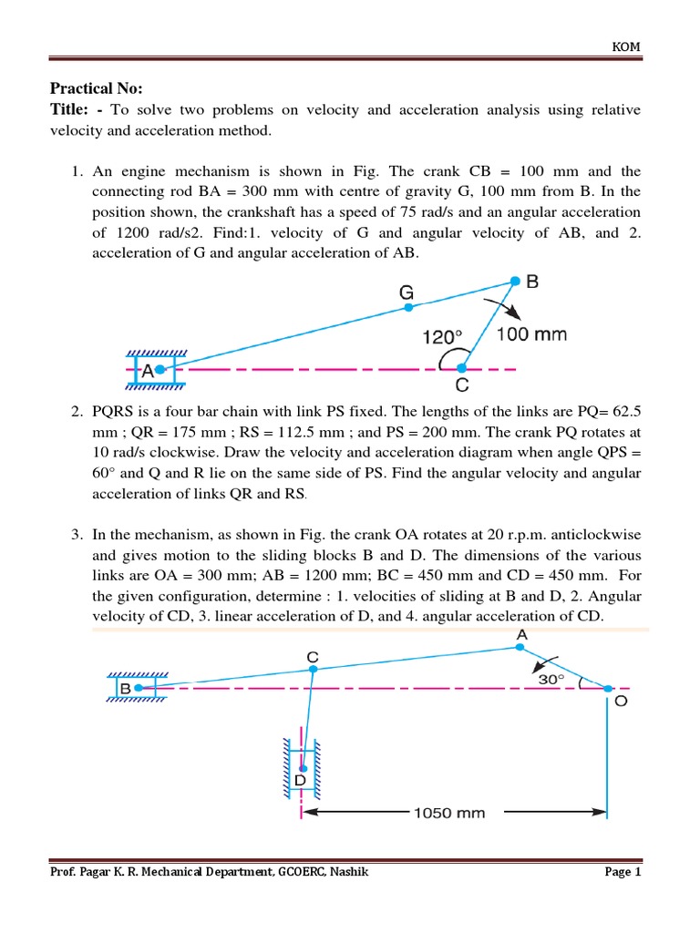Practical Relative Velocity & Acceleration PDF | PDF
