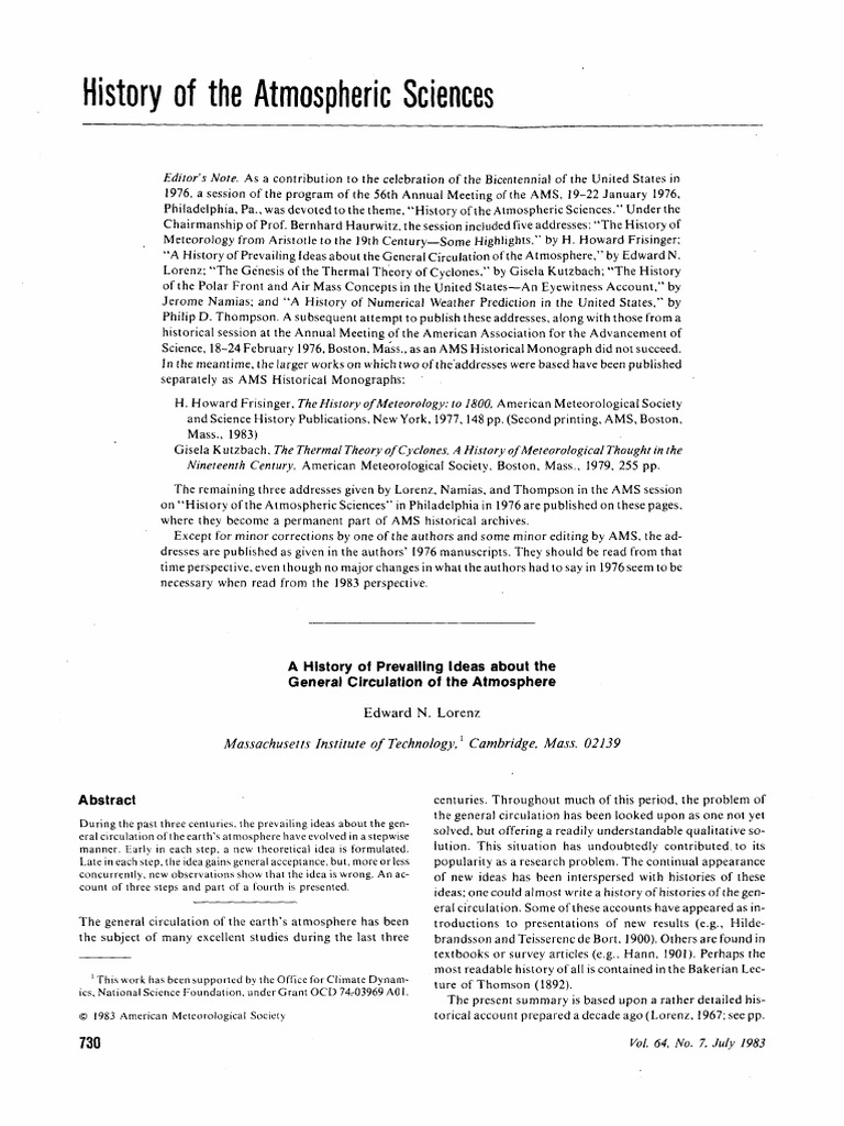 History of Atmospheric Science PDF | PDF