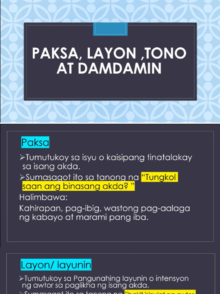 Pagsusuri sa Paksa, Layon, at Tono ng Akda.pdf | PDF