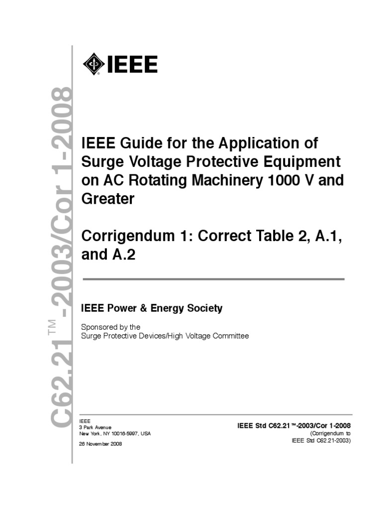 IEEE STD C62.21-Corrigendum-1-2008 PDF | PDF | Capacitor | Electric Motor