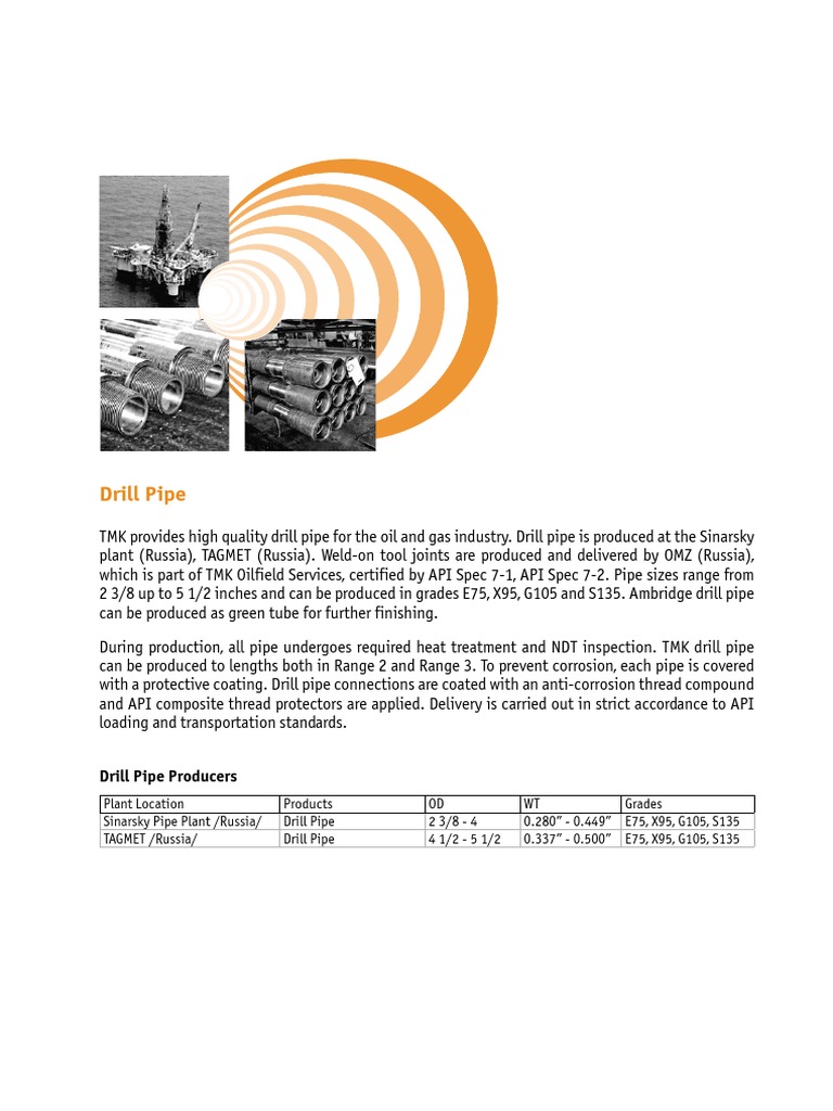 Drill Pipe Eng PDF | PDF | Pipe (Fluid Conveyance) | Materials