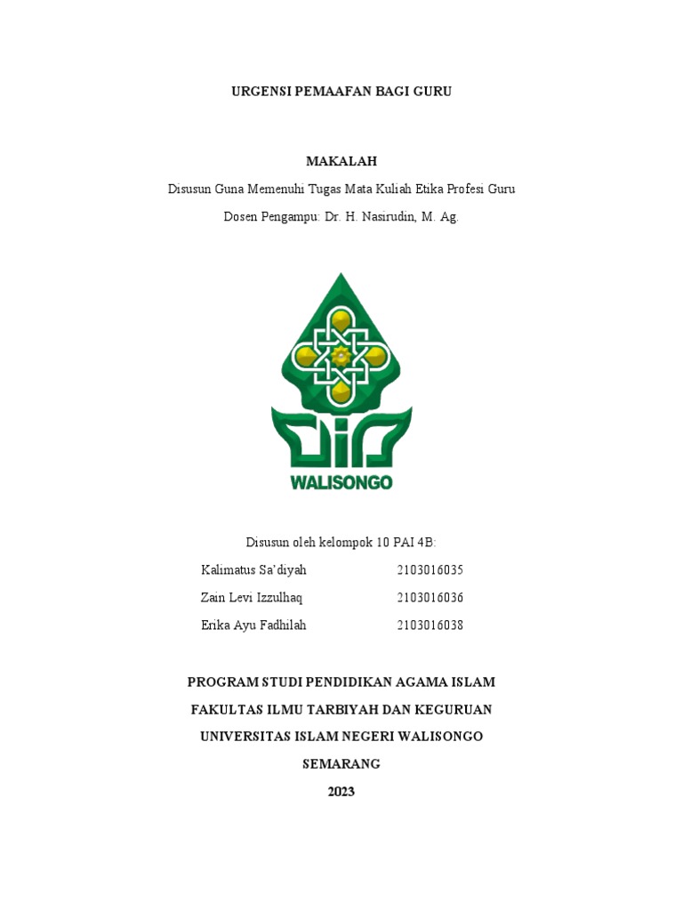 Kel.10 Urgensi Pemaafan Bagi Guru 4b | PDF Kel.10 Urgensi Pemaafan Bagi Guru 4b | PDF