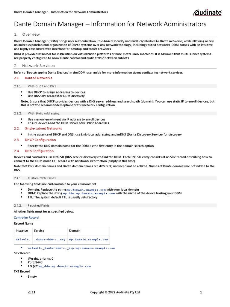 DDM - Info For Network Administrators v1.11 PDF | PDF