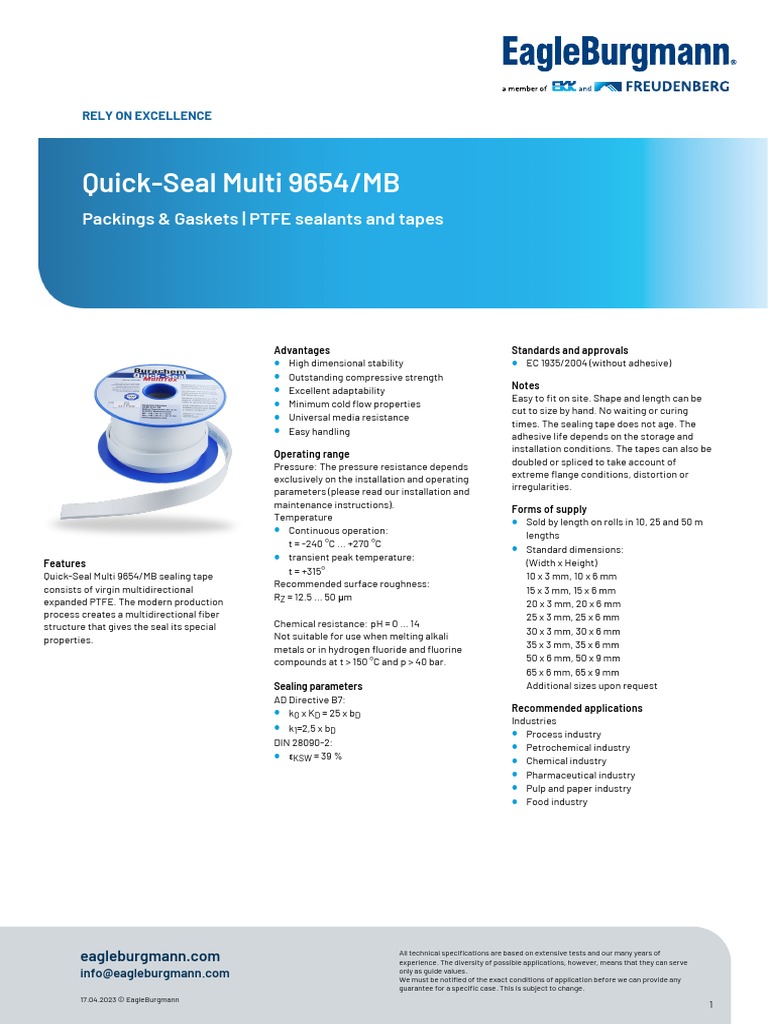 EagleBurgmann - Quick-Seal Multi 9654 - MB - EN | PDF