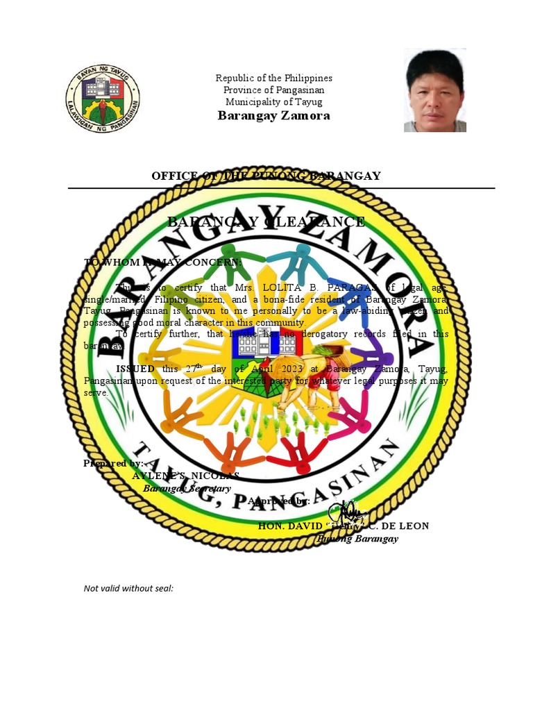 Brgy Clearance | PDF