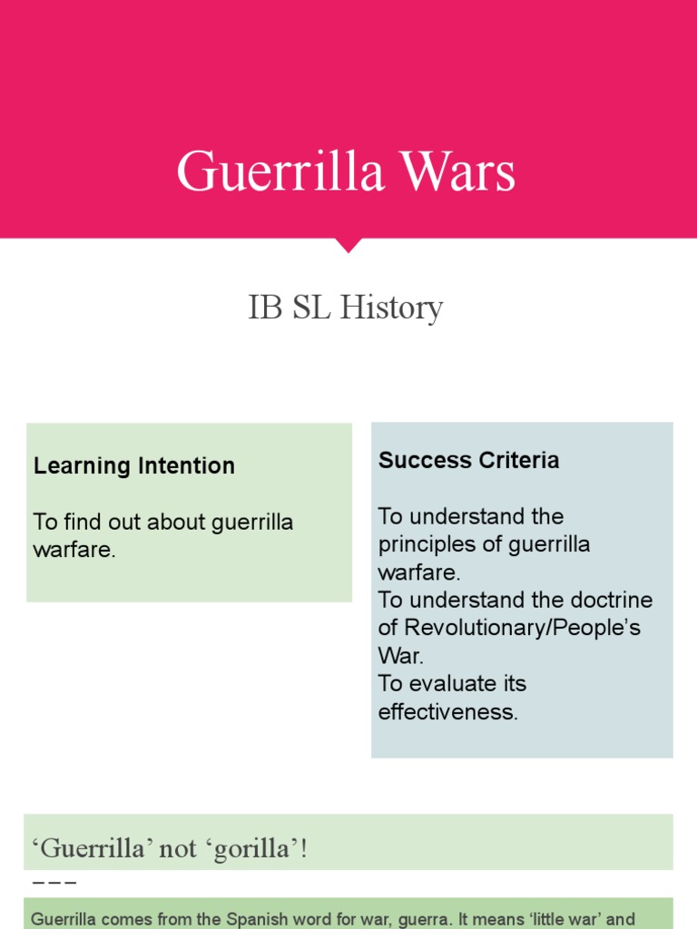 Guerrilla War Tactics and Strategies Explained | PDF | Guerrilla ...
