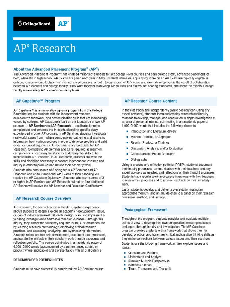Ap Research Course Overview | PDF
