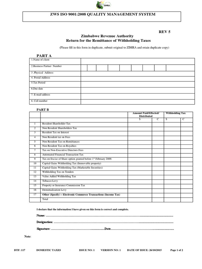 REV 5 WITHOLDING TAXES Revised 170620 PDF | PDF