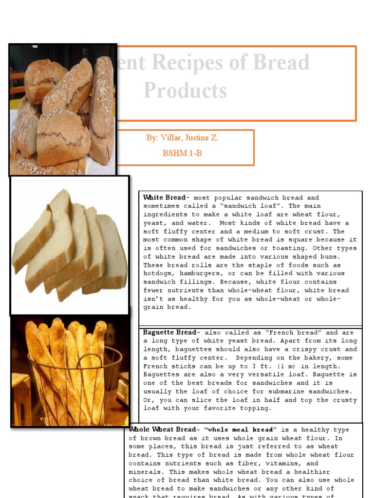 Different Bread Products | PDF