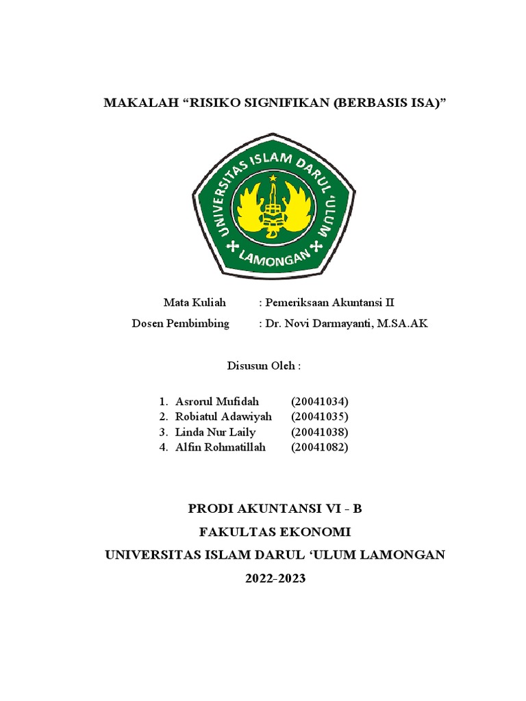 Makalah Audit - Risiko Signifikan - Kel 4 | PDF