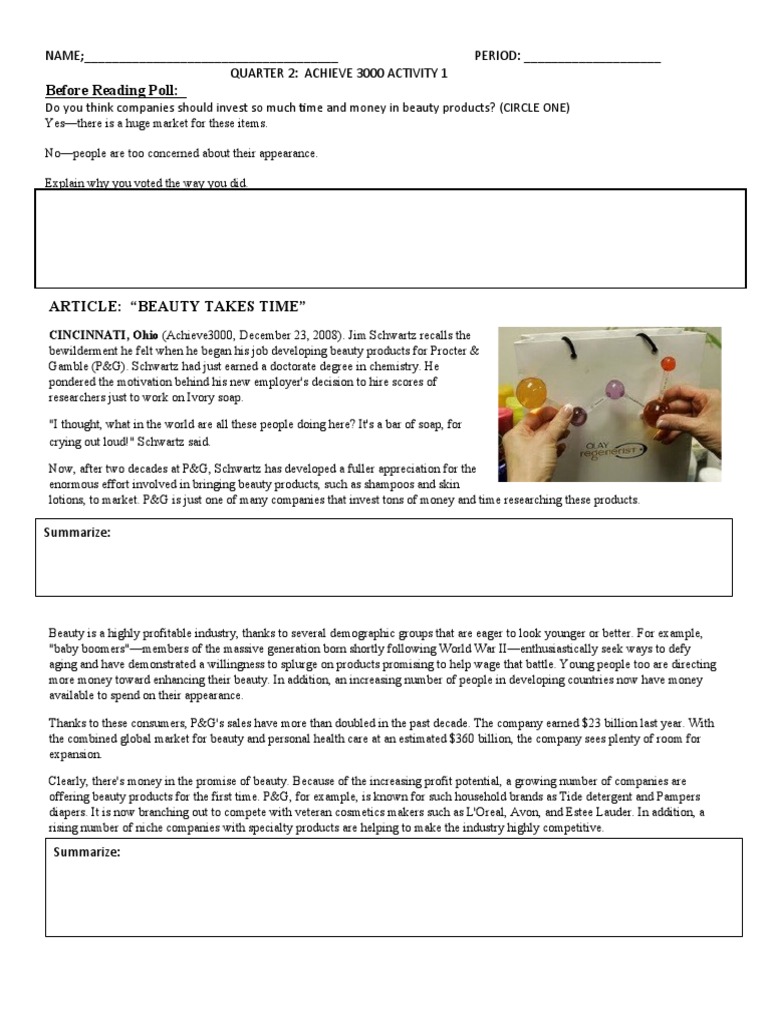 Achieve 3000 Article 1 2nd Quarter | Download Free PDF | Procter ...