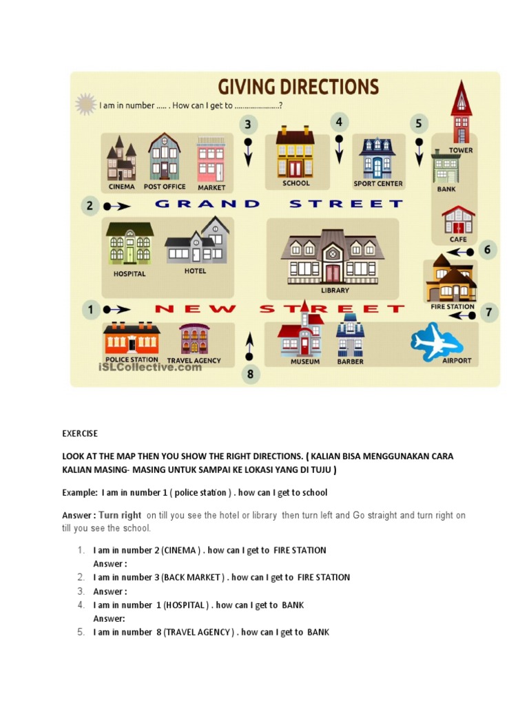 Exercise Giving Direction Part 2 SMT 2 | PDF