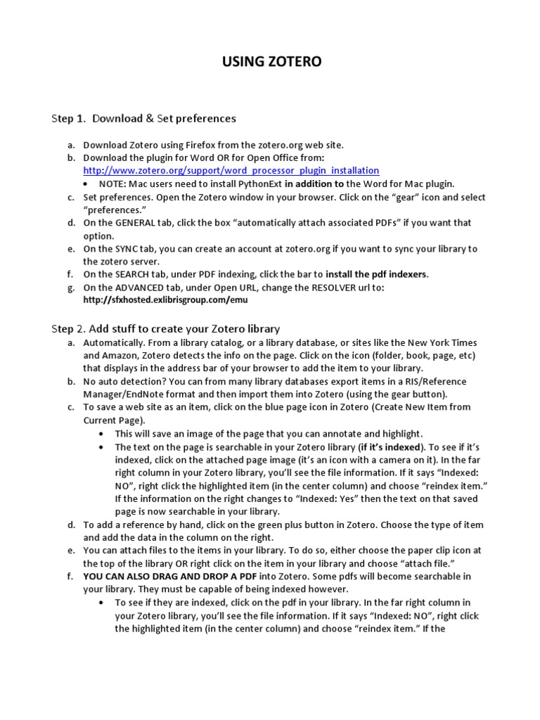 Using Zotero: Step 1. Download & Set Preferences | PDF | Portable ...