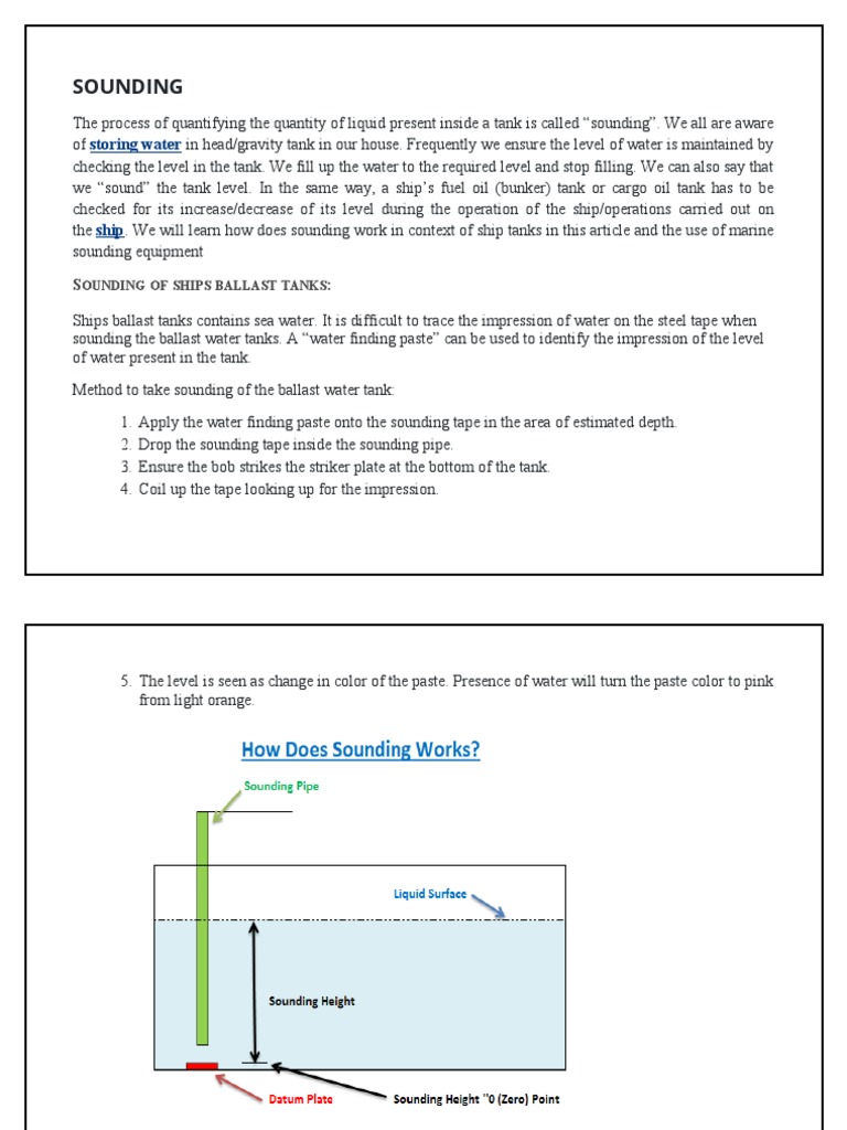 Sounding Techniques for Ship Tanks | PDF