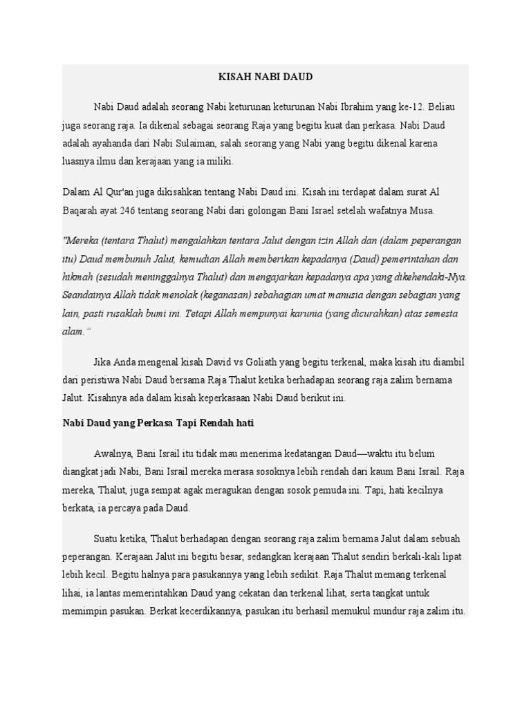 Kisah Nabi Daud | PDF