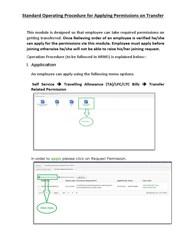 2023-05-04 SOP of Transfer Related Permission PDF | PDF