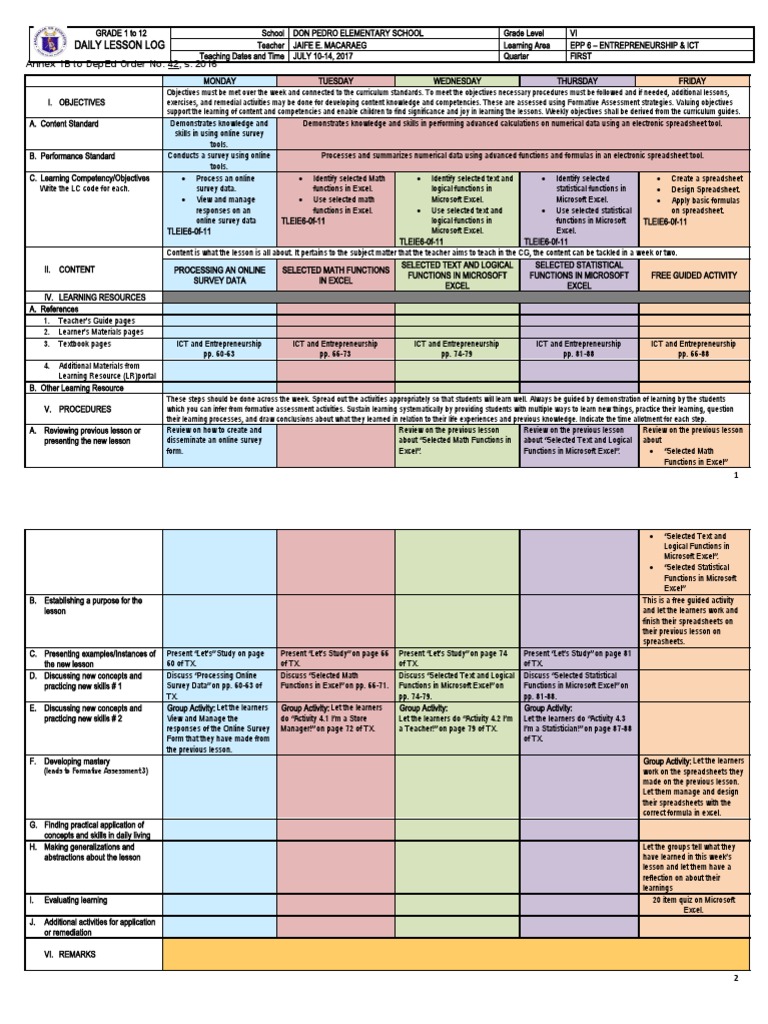DLL EPP6-ICT Q1 W6.docx | PDF