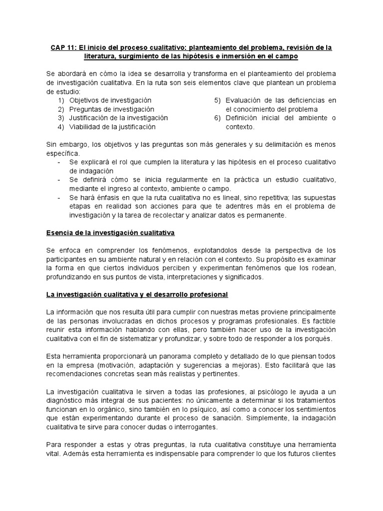 Resumen Cap 11 Cuali | PDF