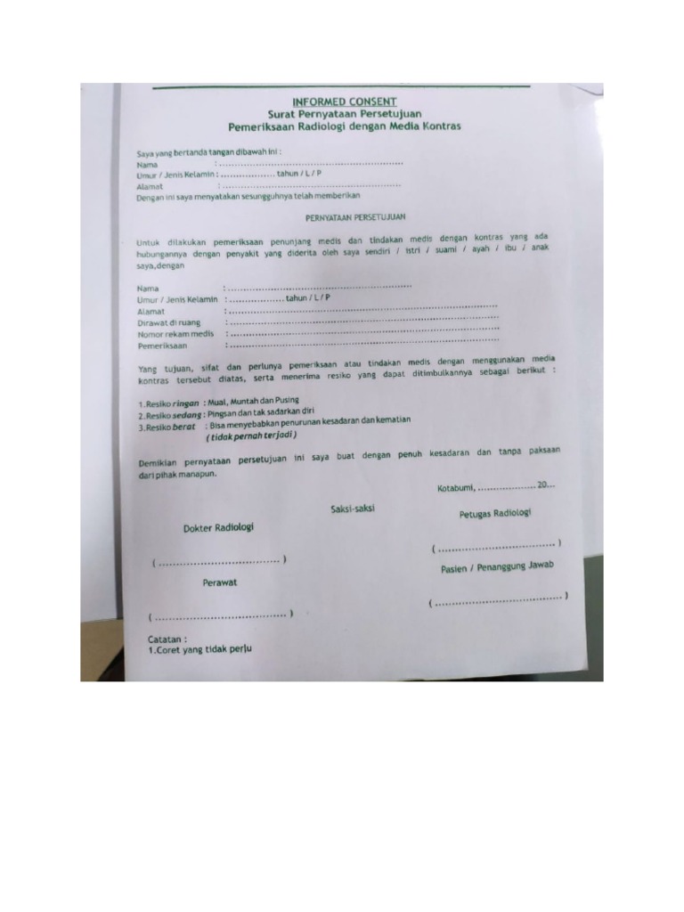 Contoh Inform Consent | PDF