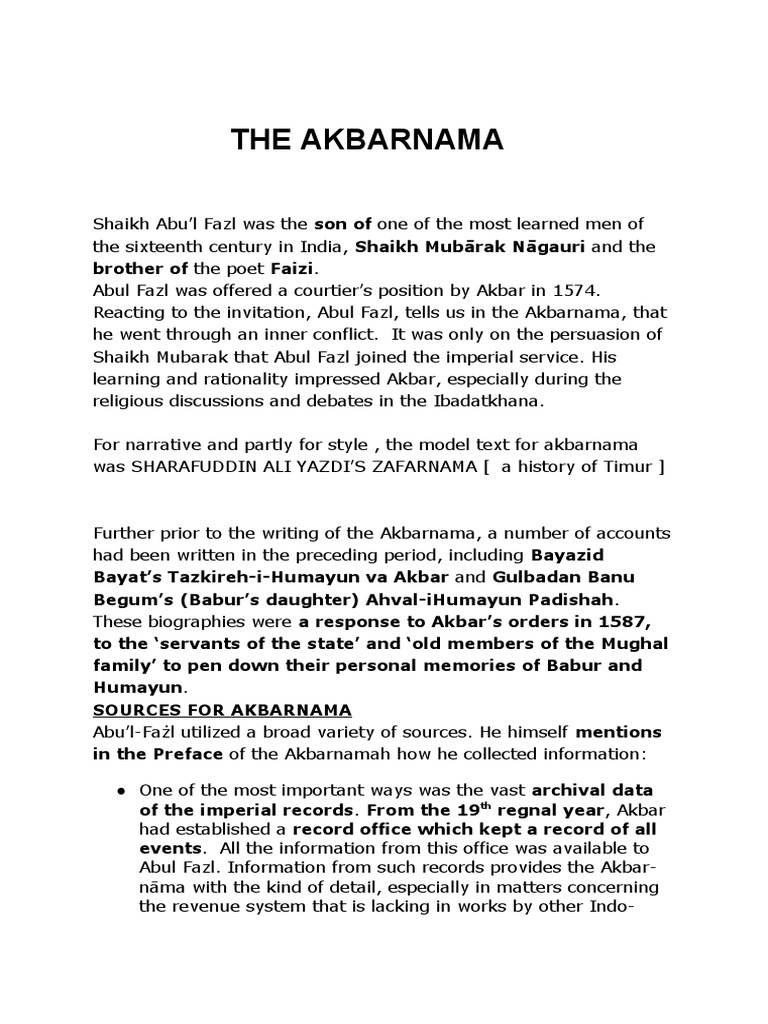 The Akbarnama - 2 | PDF
