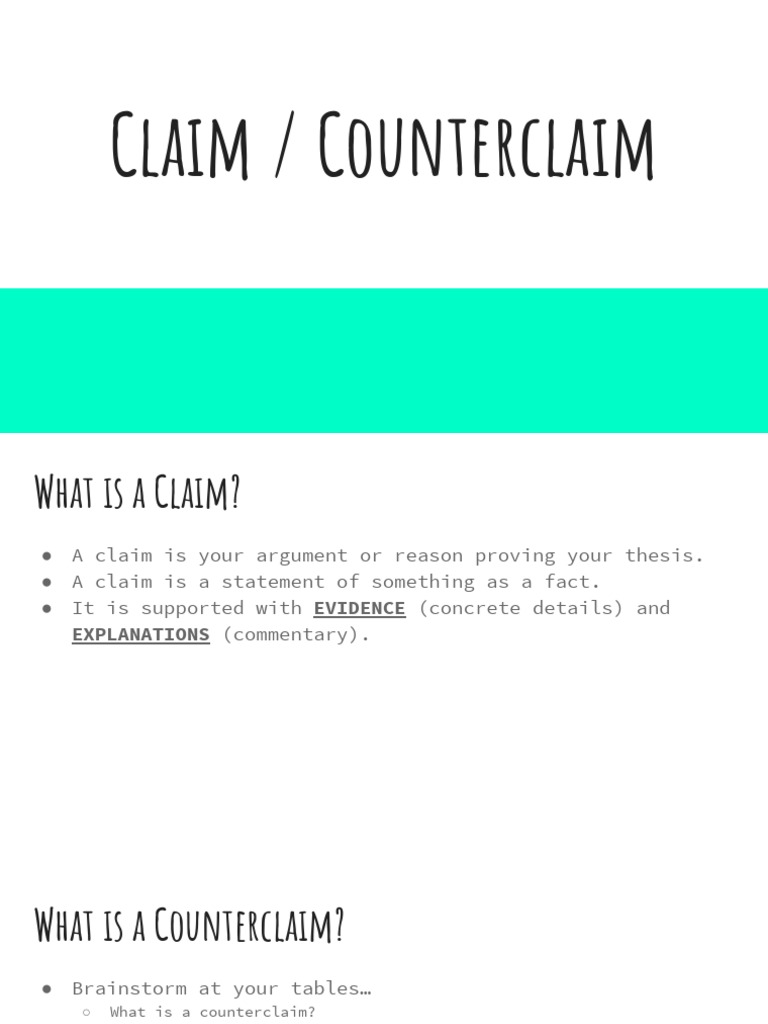 Claim Counterclaim PDF | PDF