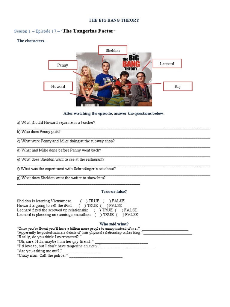 Big Bang Theory s.1 E17 | PDF