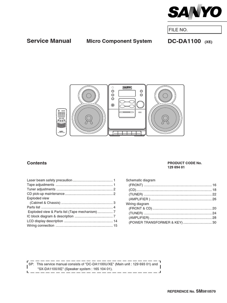 Sanyo Dc-Da1100 PDF | PDF