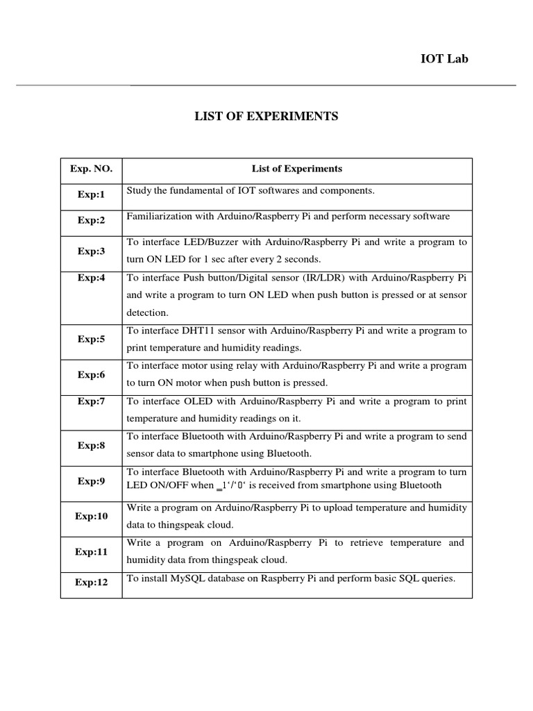Iot Lab Manual PDF | PDF