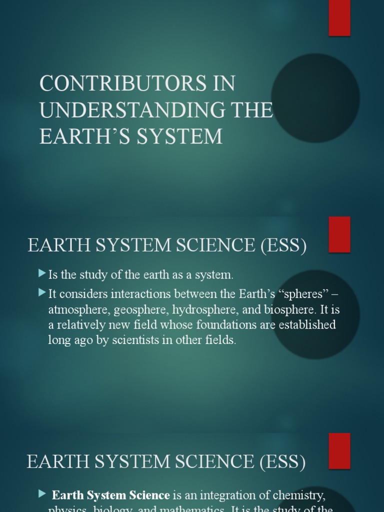 Contributors in Understanding The Earths System | PDF