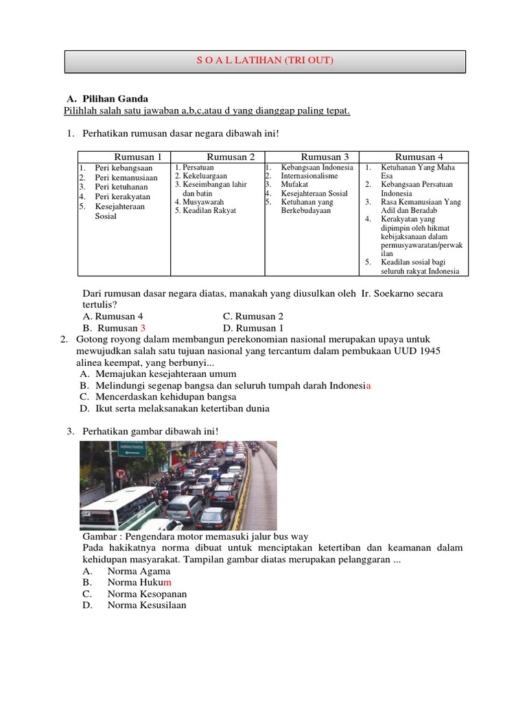 Soal Latihan PPKN | PDF