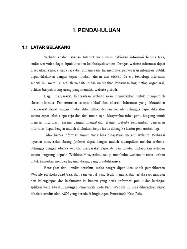 Laporan Pekerjaan Pengembangan Palukota (1) - 2-11-1 | PDF