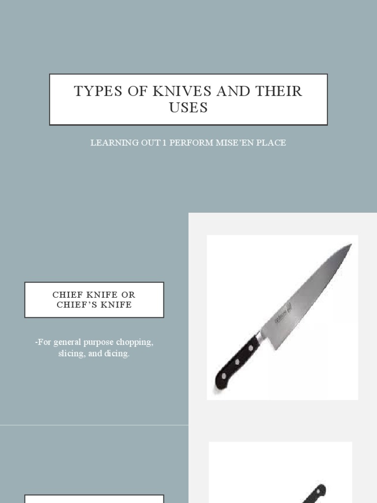 TYPES OF KNIVES AND THEIR USES Report | PDF