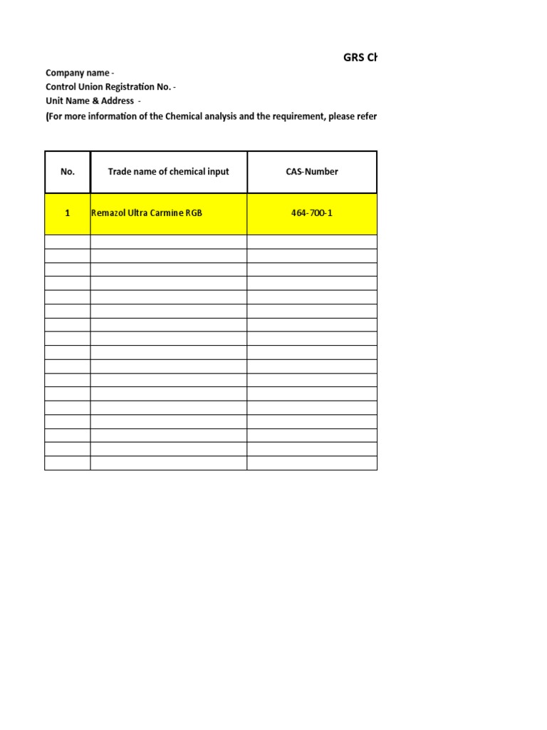GRS Chemical Assessment | PDF | Safety | Occupational Safety And Health