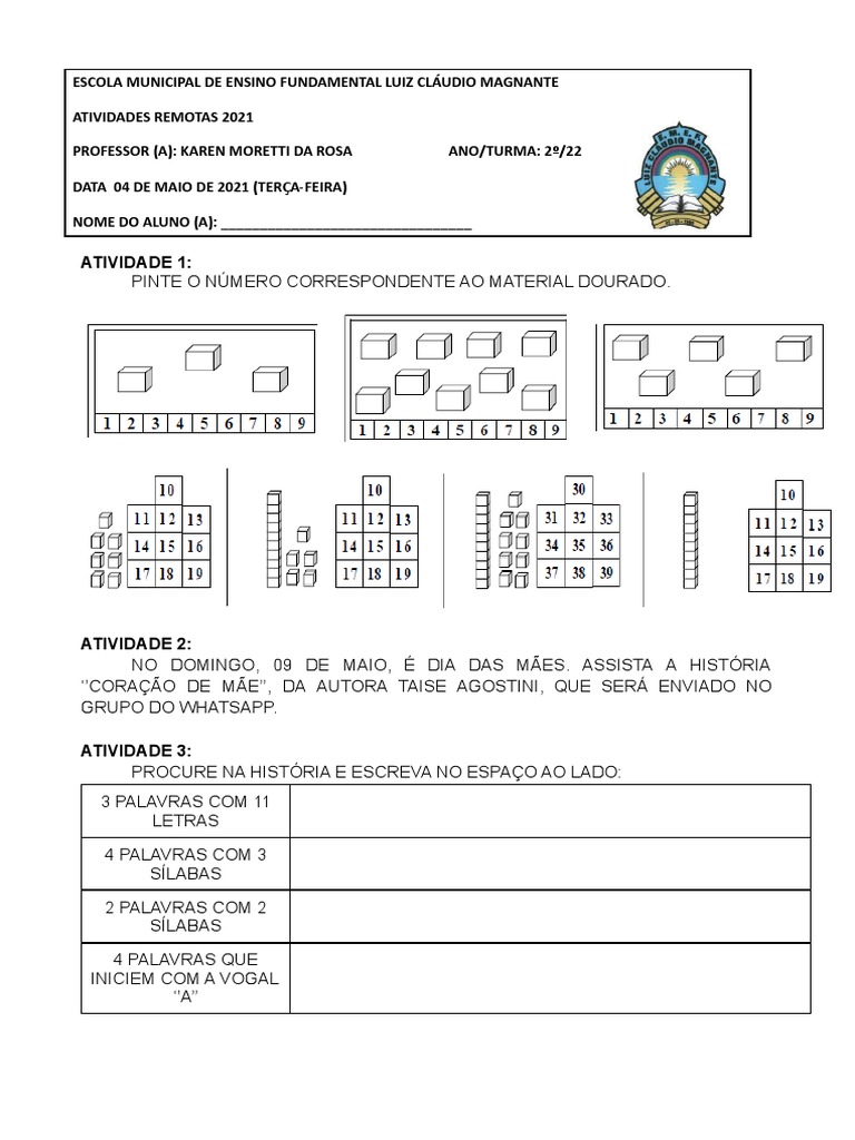 Aula Remota 2 Ano Turma 22 03 05 PDF | PDF