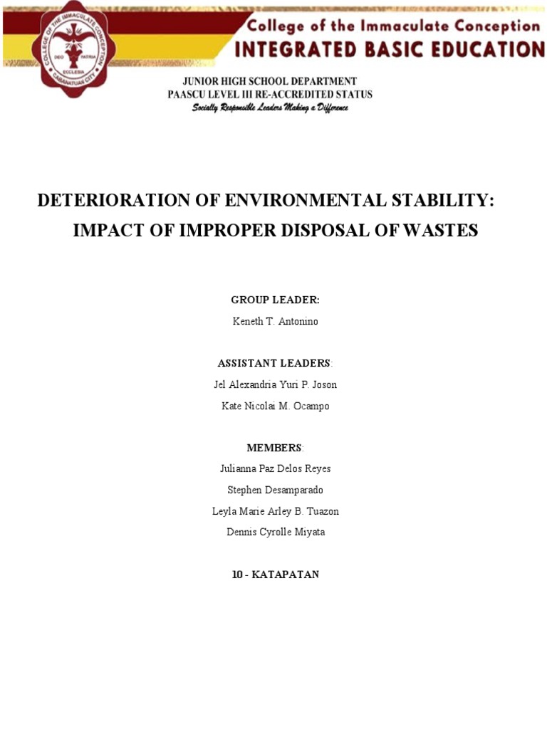 Group 6 I 10 Katapatan I Final Research | PDF | Waste | Pollution
